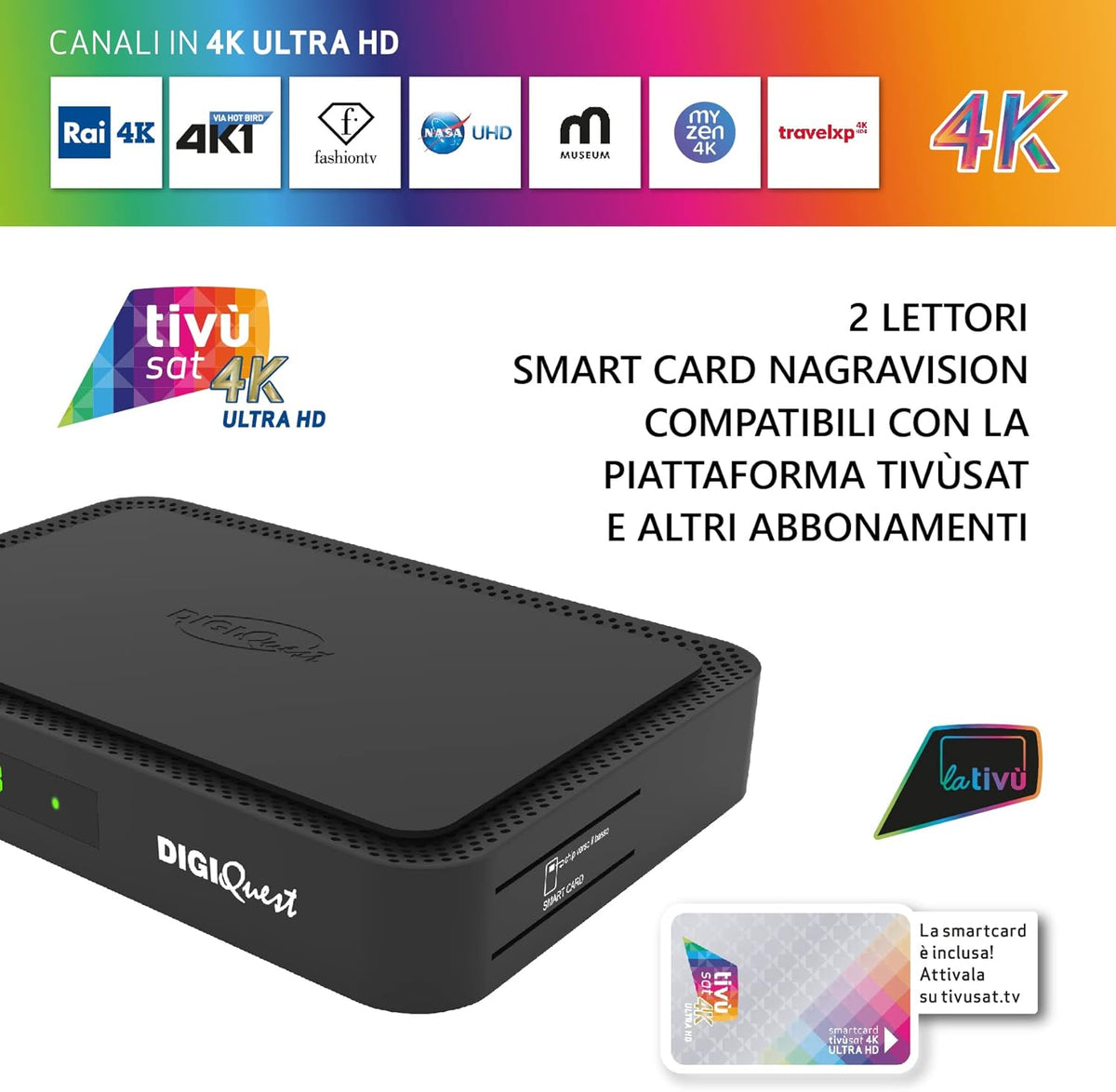 Digiquest Q90 4K UHD with Activated Italian Tivusat Card – PlutoDirect