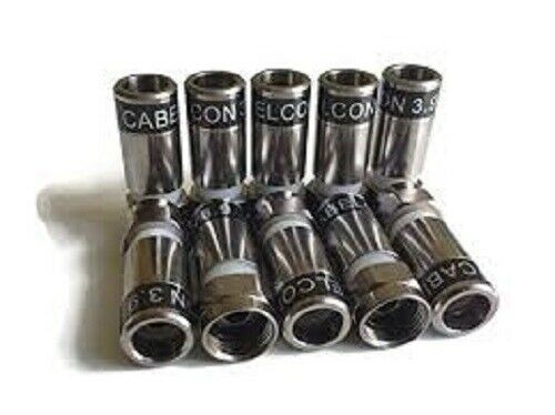 10 Cabelcon F Male Compression Connectors RG59/6 (3.9) Professional Wa ...