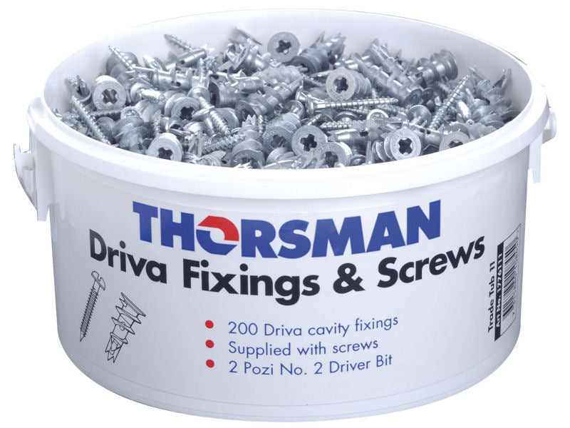 (200) Driva Cavity Fixings & Screws – PlutoDirect
