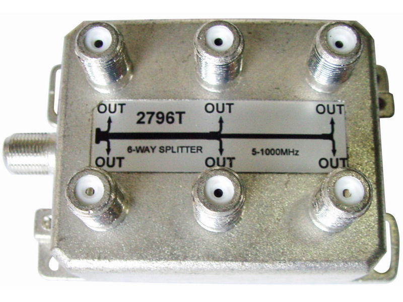 INTERNAL 6 Way 'F' Splitter (5-1000MHz) – PlutoDirect